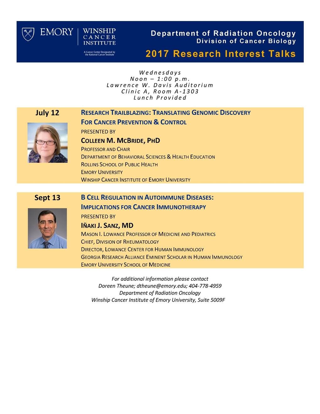 Dept. of Radiation Oncology, Div. of Cancer Biology Research Interest ...