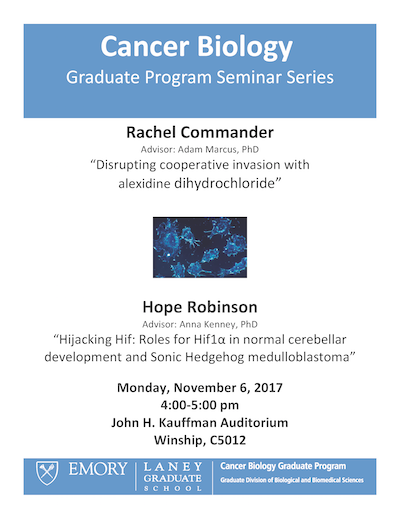 Cancer Biology Graduate Program Seminar - Rachel Commander and Hope ...
